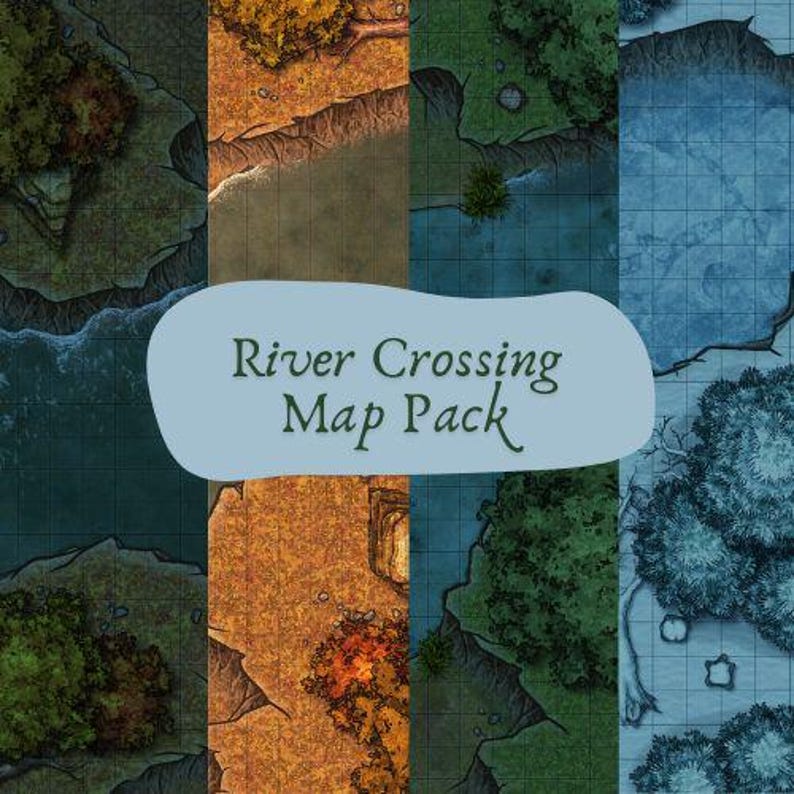 DND River Crossing Battle Map Four Pack - Etsy