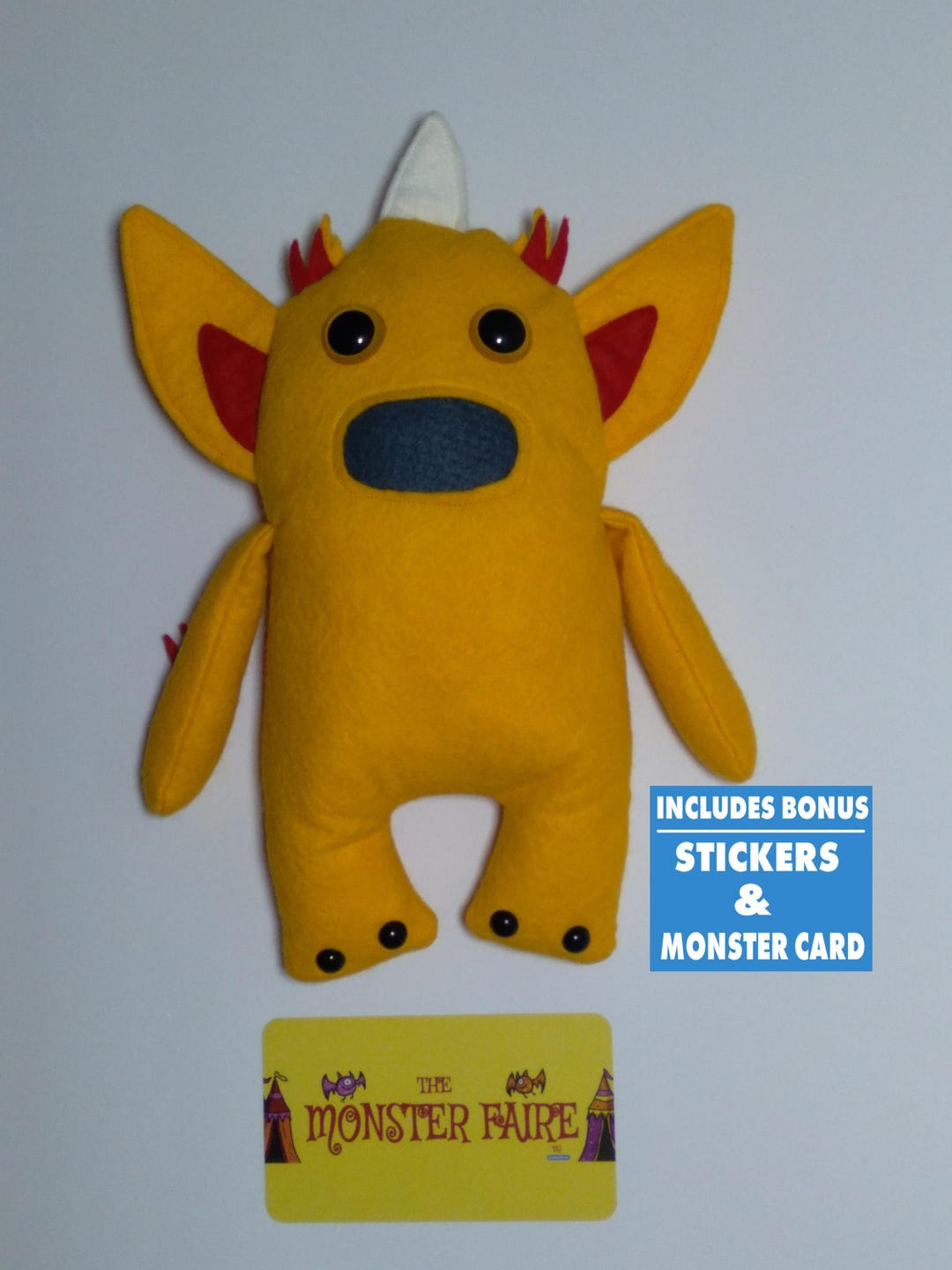 Handmade Plush Monster, Enchanting Stuffed Doll With Bonus Stickers ...