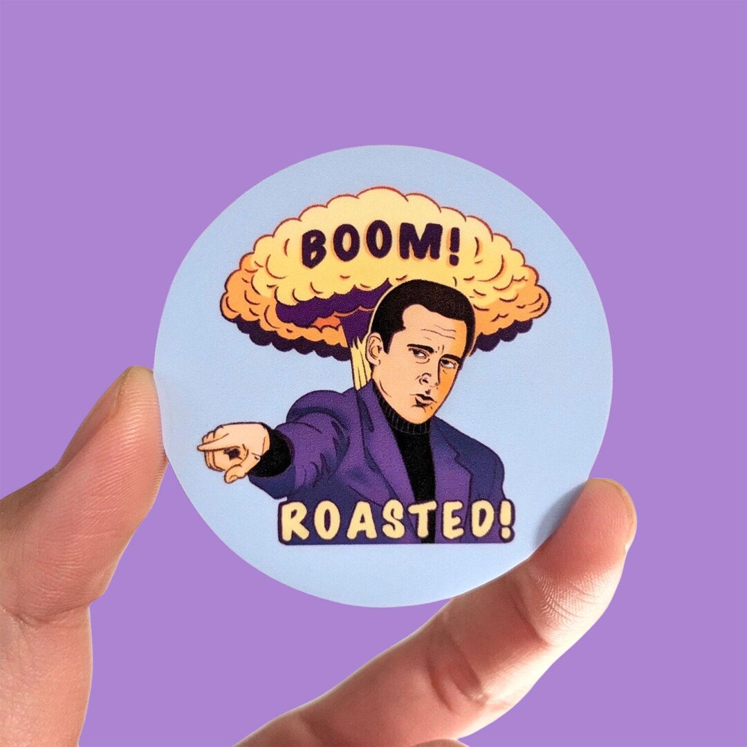 The Office Meme Stickers - Michael Scott 'boom Roasted' Round Vinyl ...