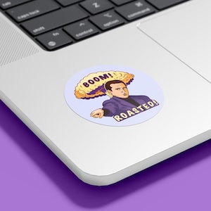 The Office Meme Stickers - Michael Scott 'boom Roasted' Round Vinyl ...