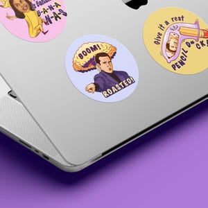 The Office Meme Stickers - Michael Scott 'boom Roasted' Round Vinyl ...