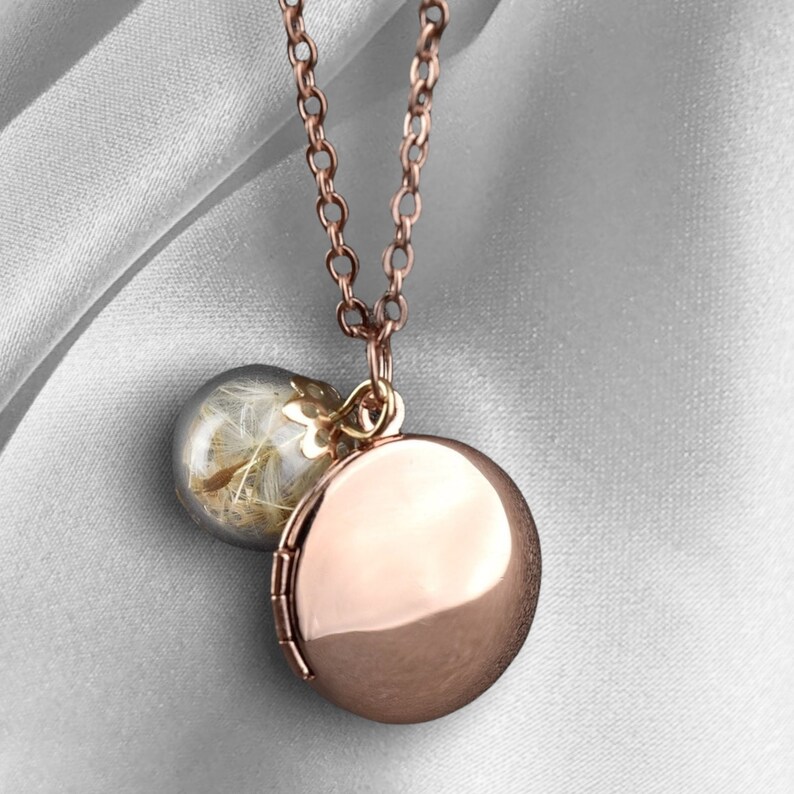 Rose Gold Locket Necklace WITH Your Photo Personalized | Etsy