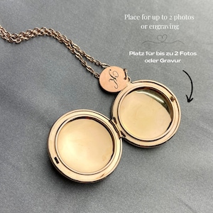 Custom Engraving Locket Necklace Birth Flower Ad on Charm Necklace Rose ...