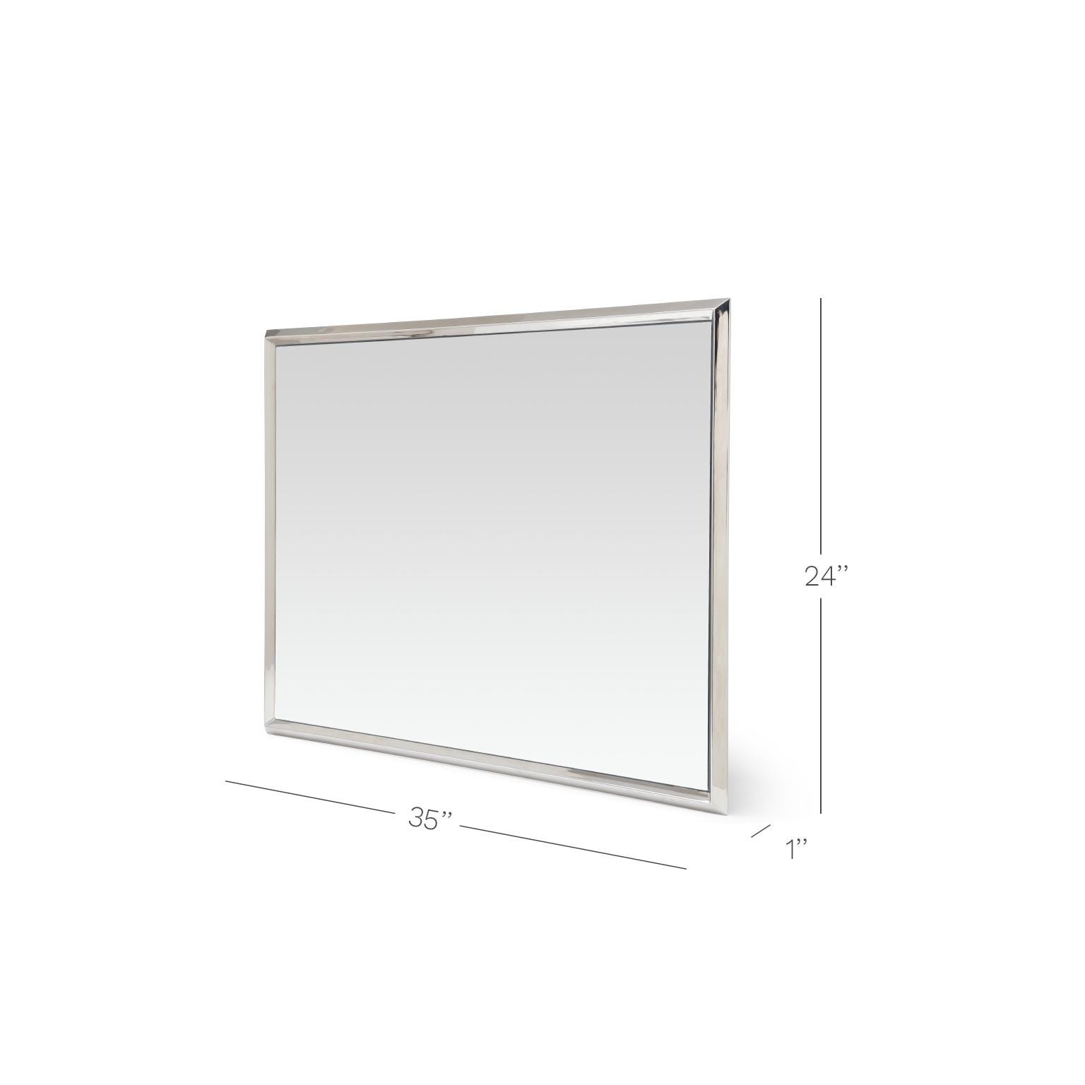 Freya Vintage Stainless Steel Frame Rectangular Wall Mirror Living Room ...