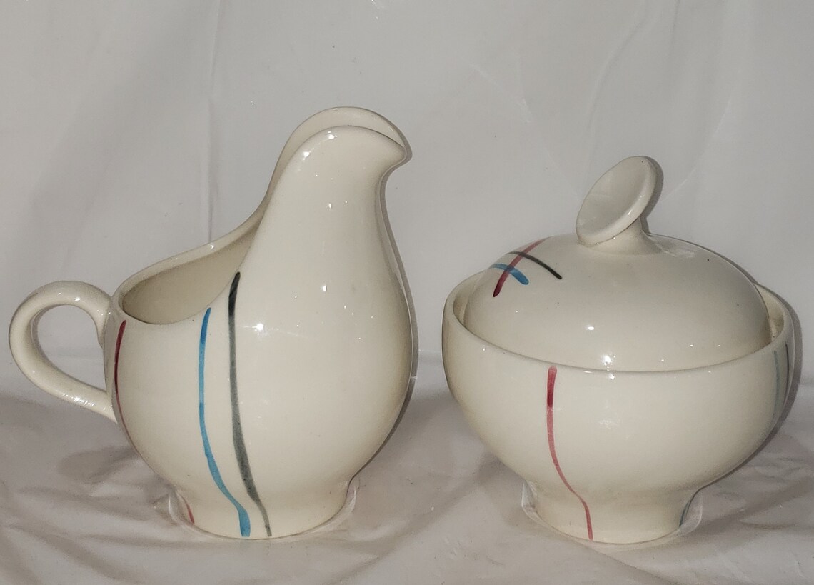 Mid Century Modern Stetson Modern Lines Sugar Bowl and Creamer - Etsy