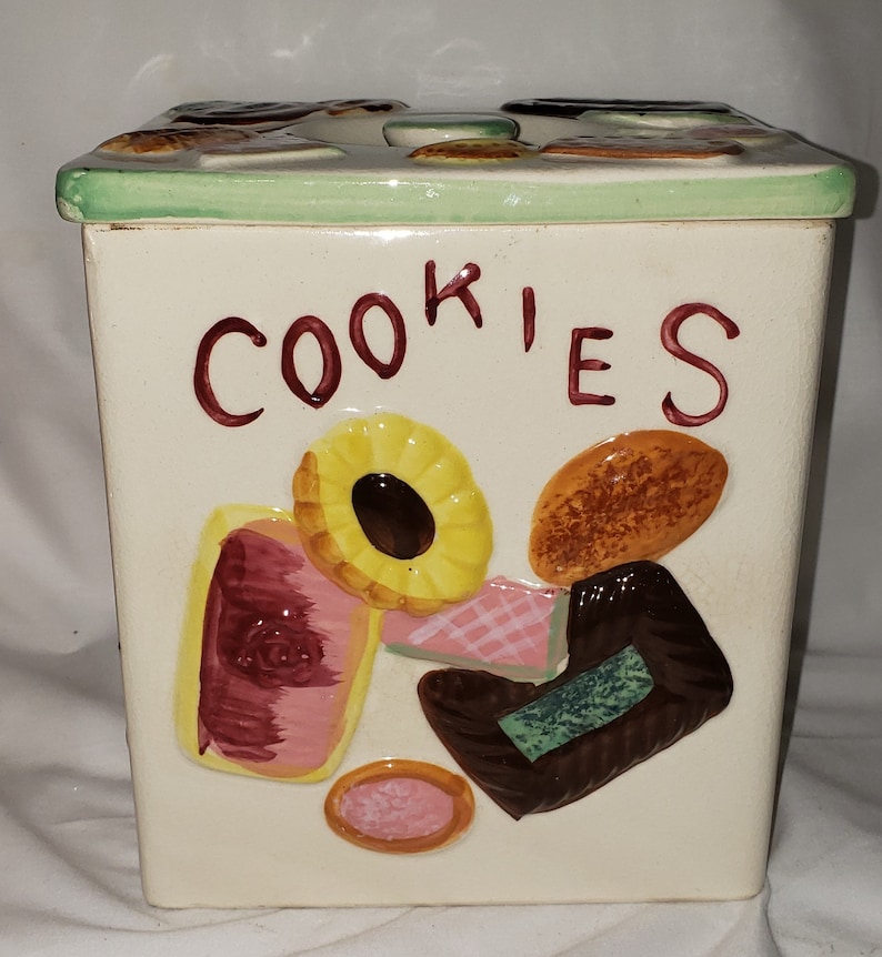 Vintage Cookie Jar Cookies All Over Square 990 - Etsy