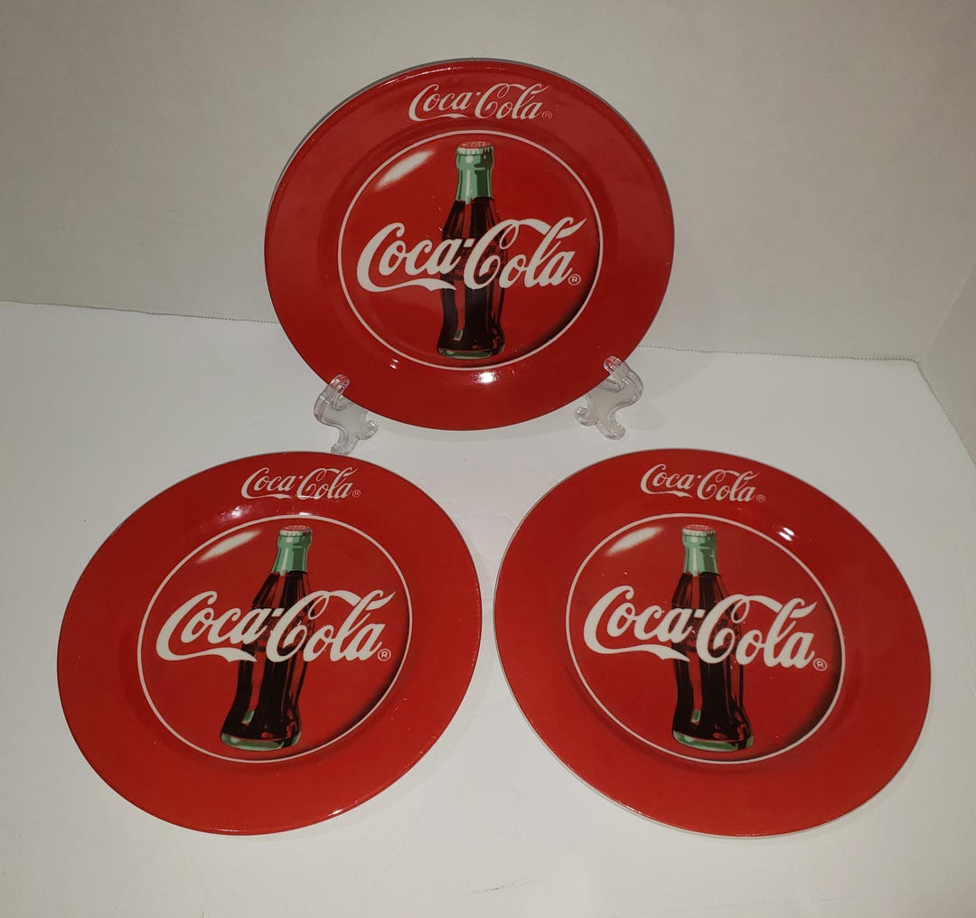 3 Rare Gibson Coke Coca Cola Salad Plates 7.5" 1997 - Etsy