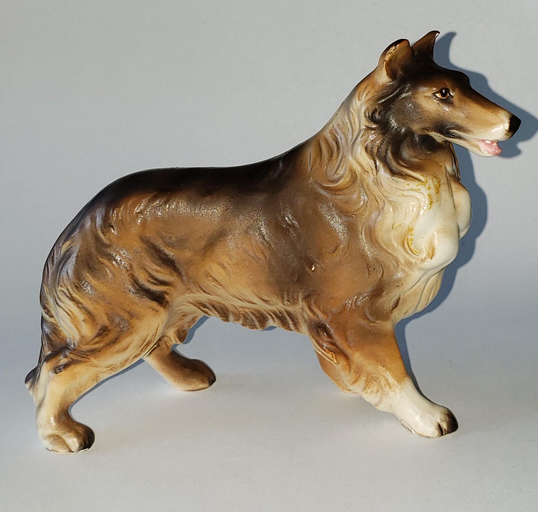 Vintage Dog Collie Figurine Japan - Etsy