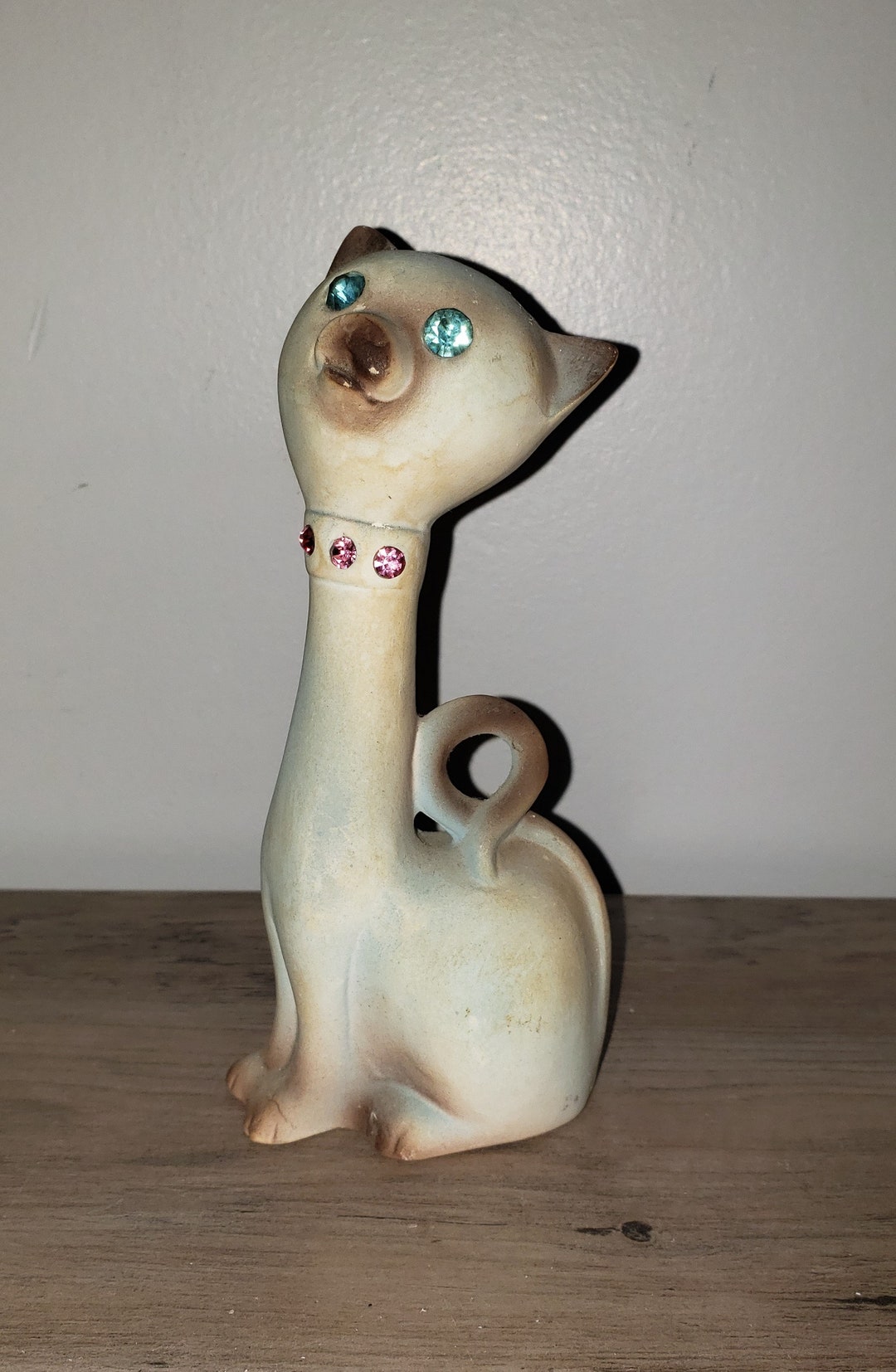 Mid Century Lefton Cat With Rhinestones Figurine YU4453 - Etsy
