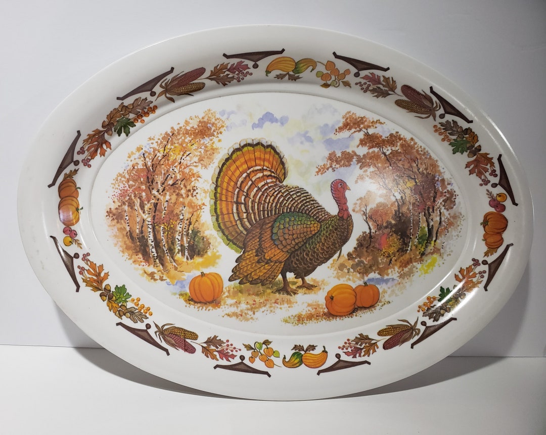 Vintage Thanksgiving Turkey Platter Melamine Plastic Large - Etsy