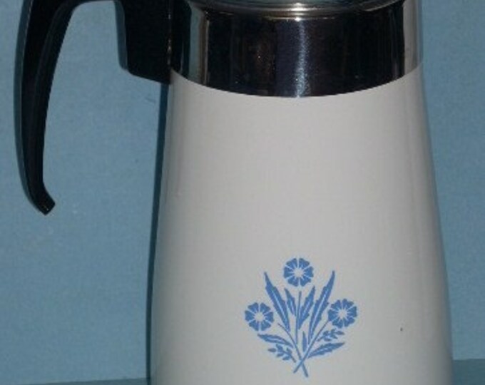 Corning Corelle Blue Cornflower 9 Cup Stovetop Percolator Coffee Pot ...