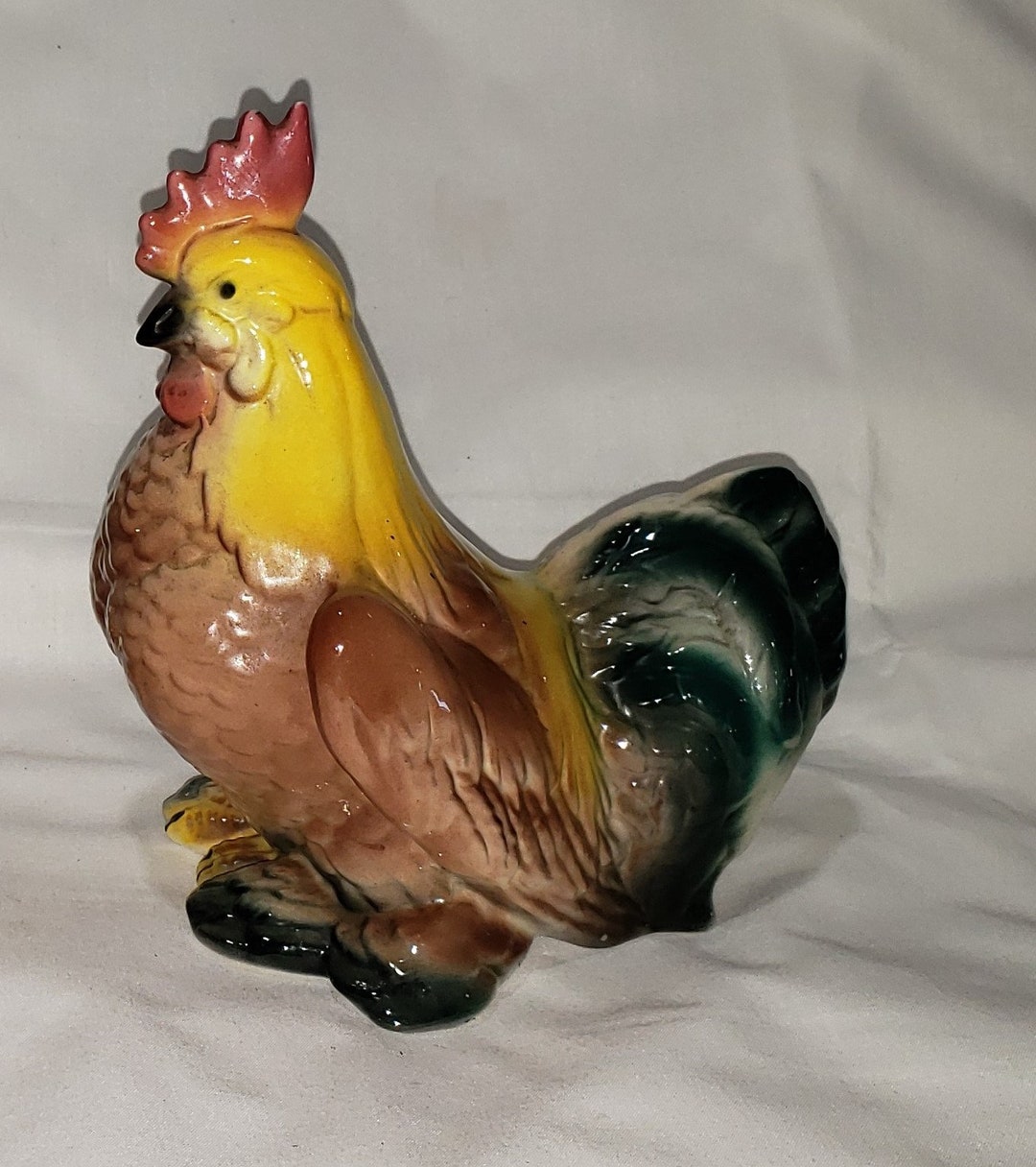 Vintage Rooster Figurine Ceramic Pottery 6 Tall - Etsy