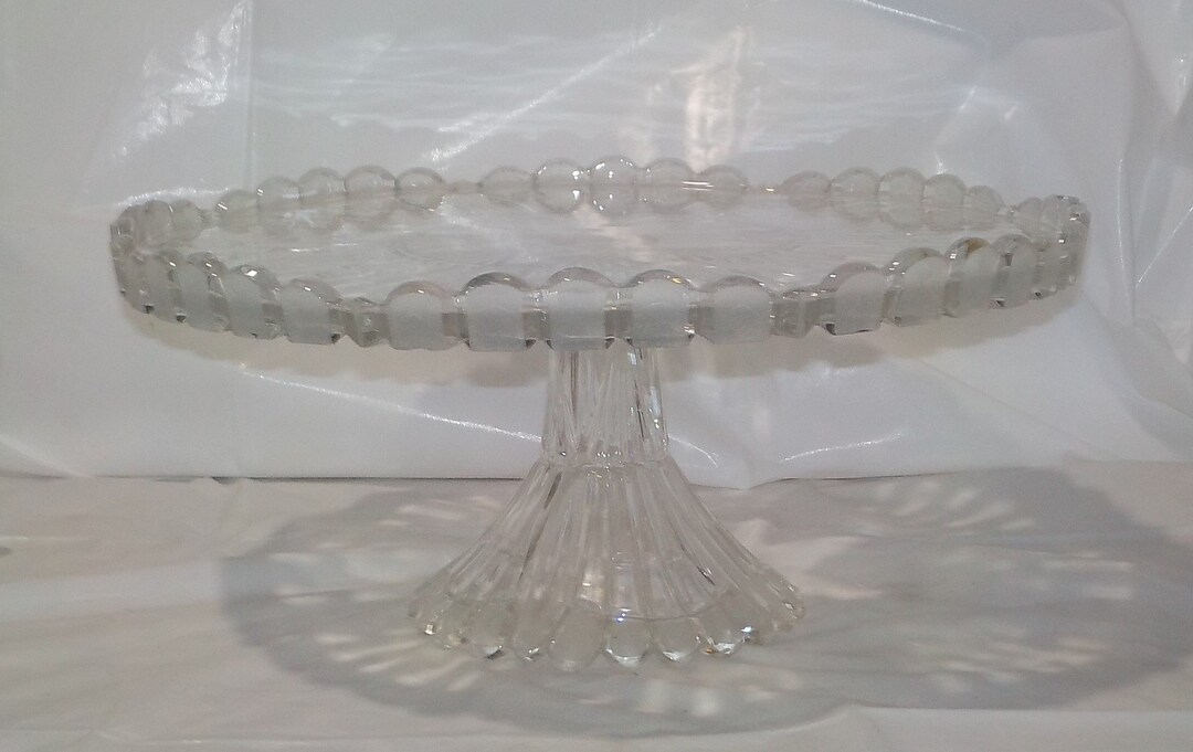 Glass Cake Pastry Stand Clear and Frosted Lip Edge 11 1/2 Wide - Etsy