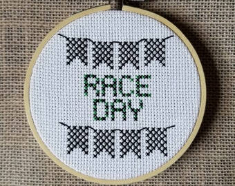 Checkered Flag Racing Counted Cross Stitch Pattern Chart PDF Download ...