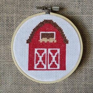 Counted Cross Stitch Red Barn Pattern PDF Download - Etsy