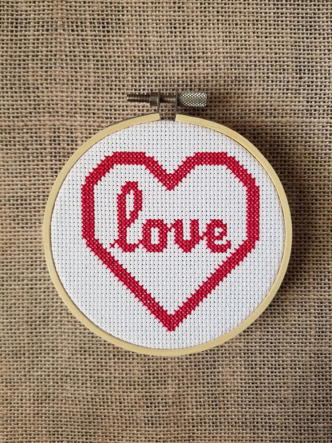 Counted Cross Stitch Valentine Love Heart Pattern - PDF Download - Etsy