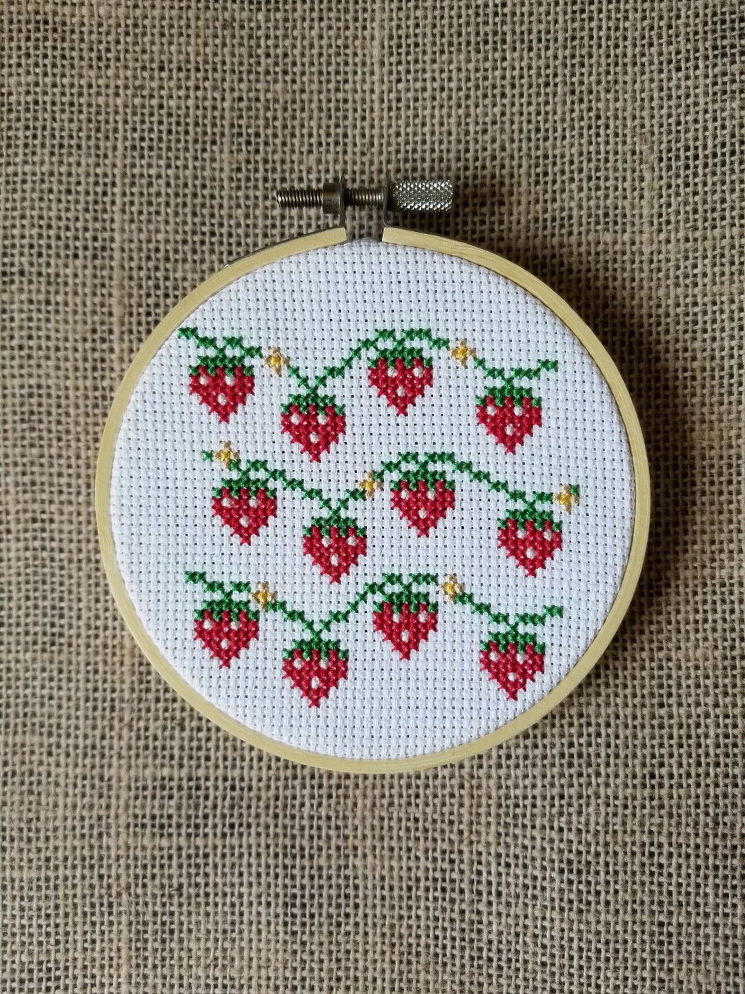 Counted Cross Stitch Strawberry Vines Pattern - PDF Download - Etsy