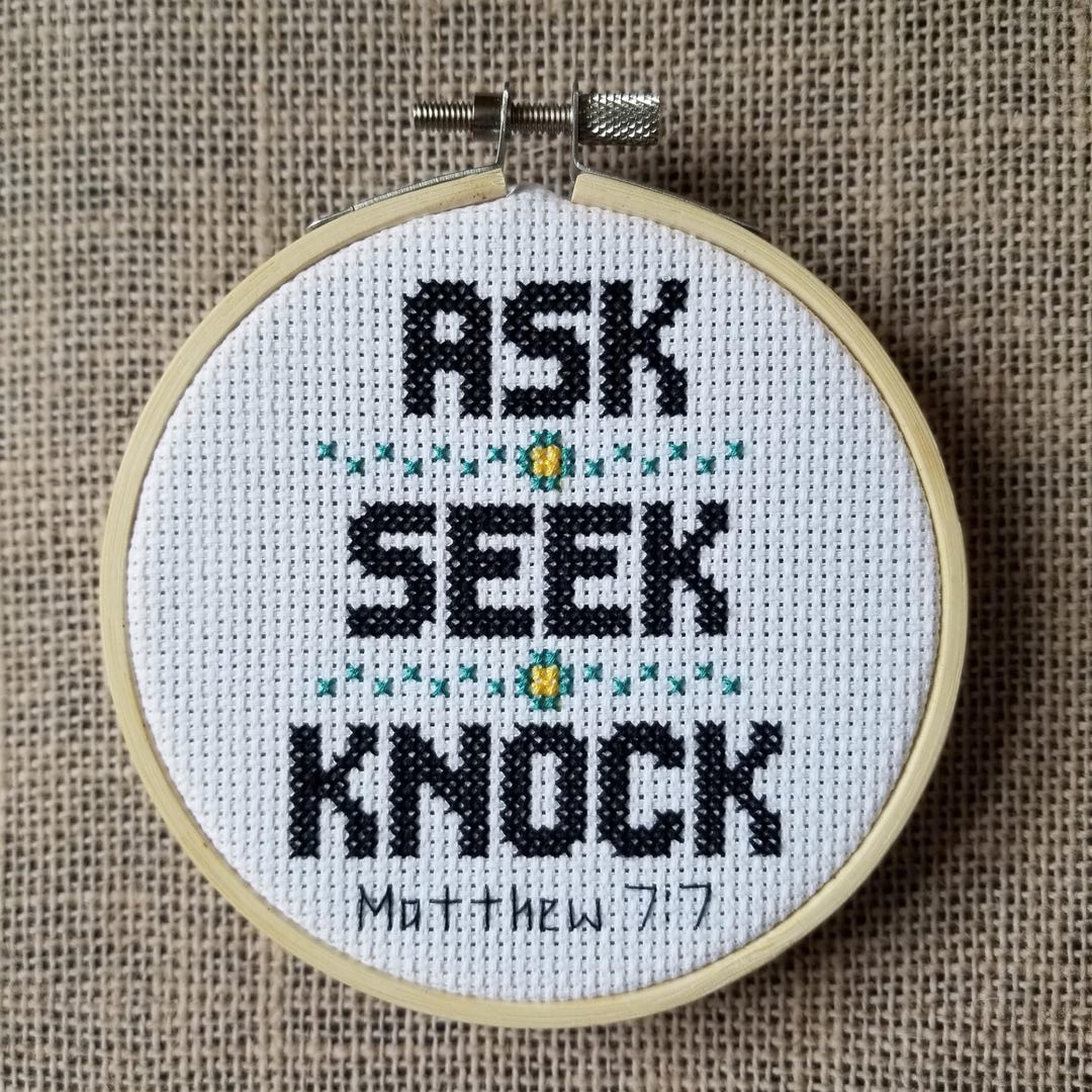Counted Cross Stitch Ask Seek Knock Pattern - PDF Download - Etsy