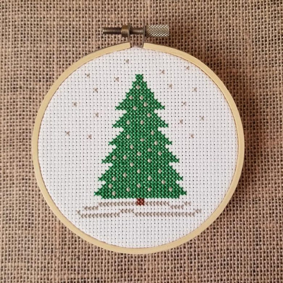 Counted Cross Stitch Winter Snow Tree Pattern - PDF Download - Etsy
