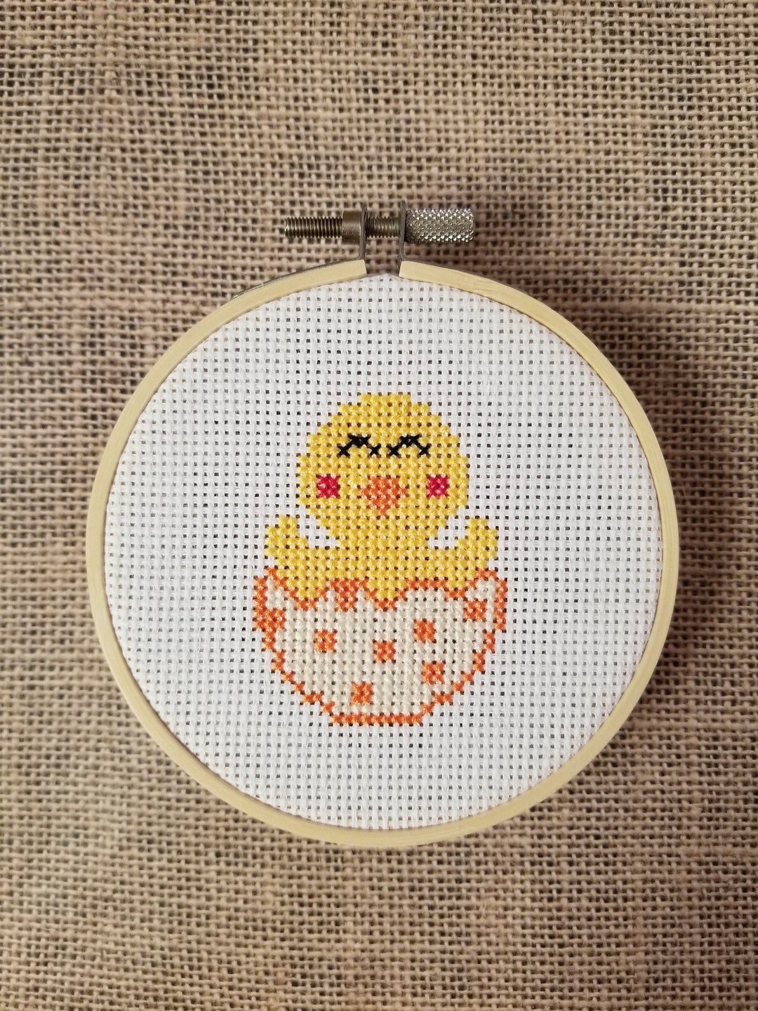 Counted Cross Stitch Chick in Egg Pattern - PDF Download - Etsy