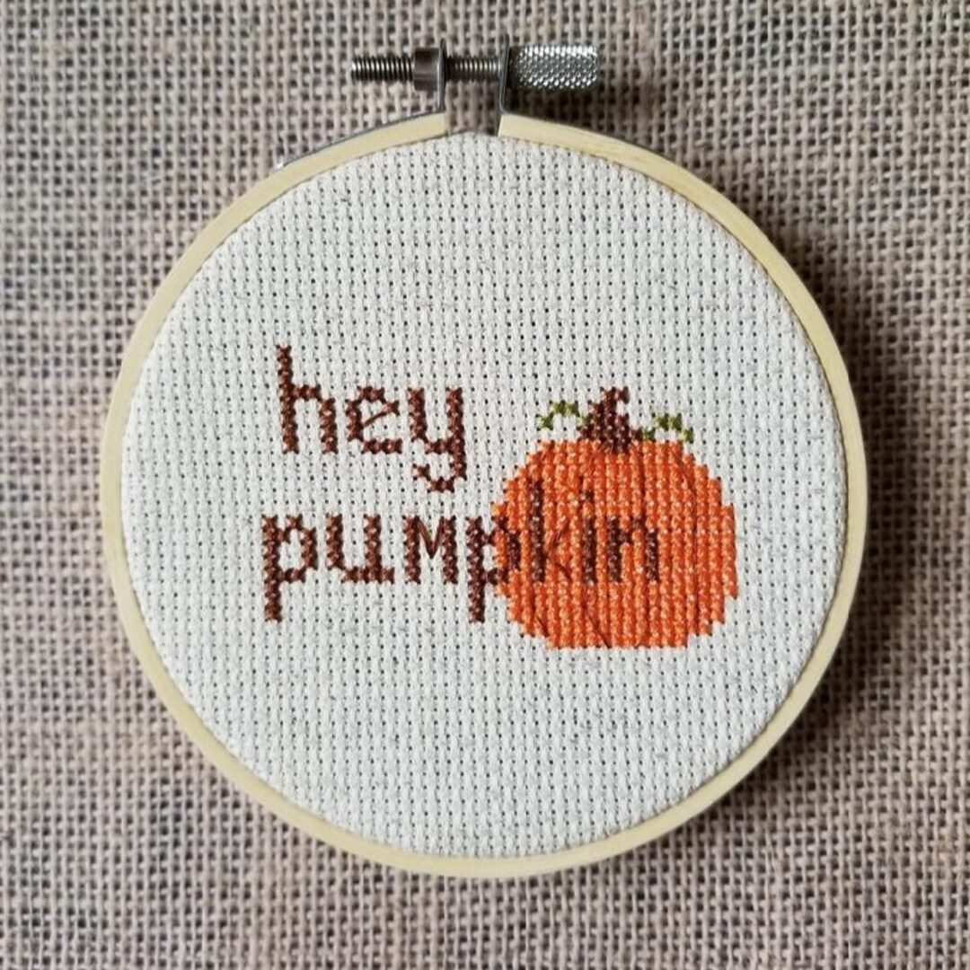 Counted Cross Stitch Hey Pumpkin Pattern - PDF Download - Etsy