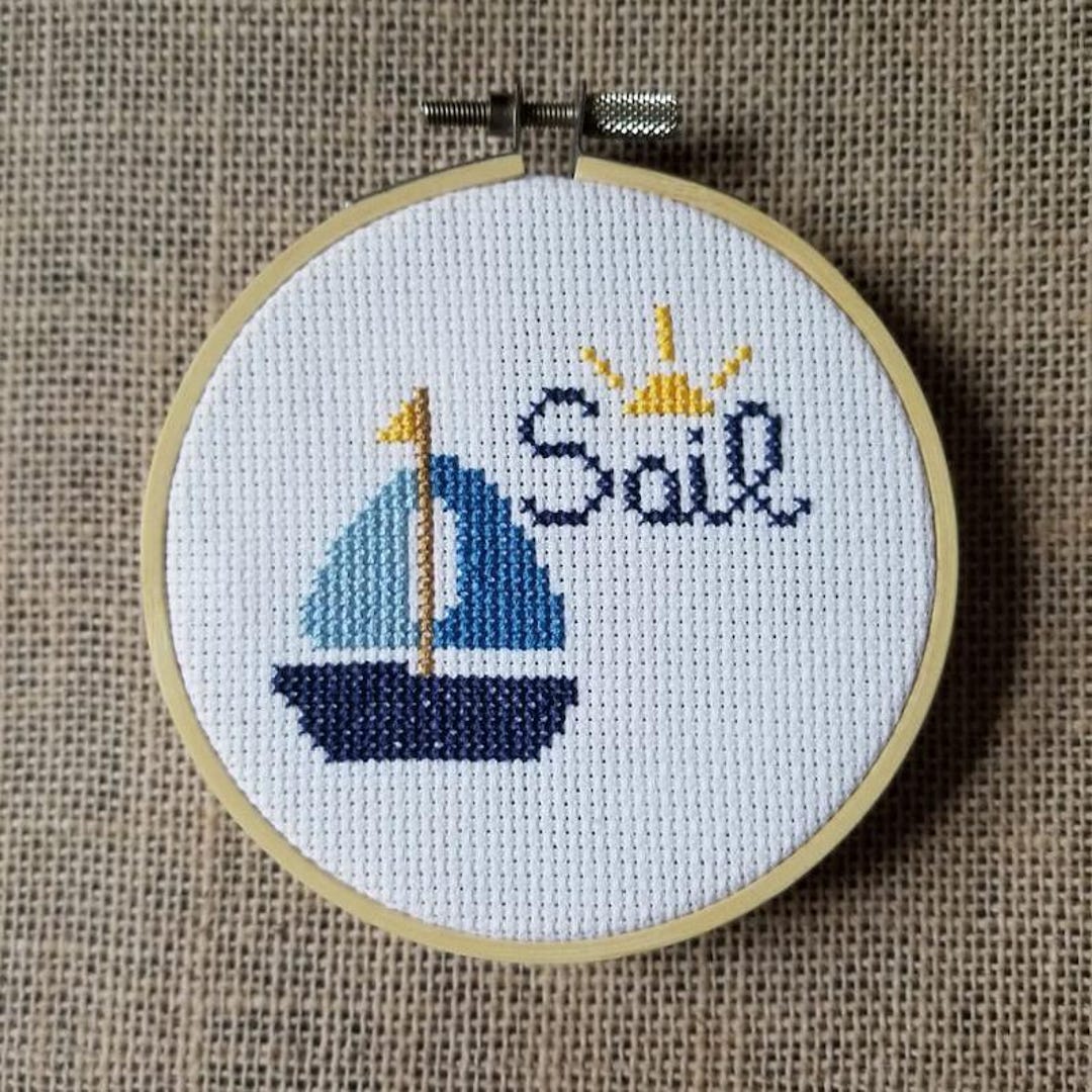 Counted Cross Stitch Sailboat Sail Pattern - PDF Download - Etsy