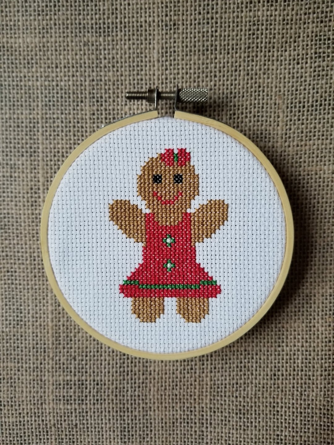Counted Cross Stitch Gingerbread Girl Pattern - PDF Download - Etsy