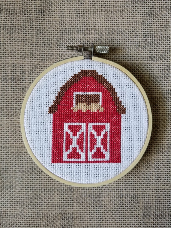 Counted Cross Stitch Red Barn Pattern PDF Download - Etsy