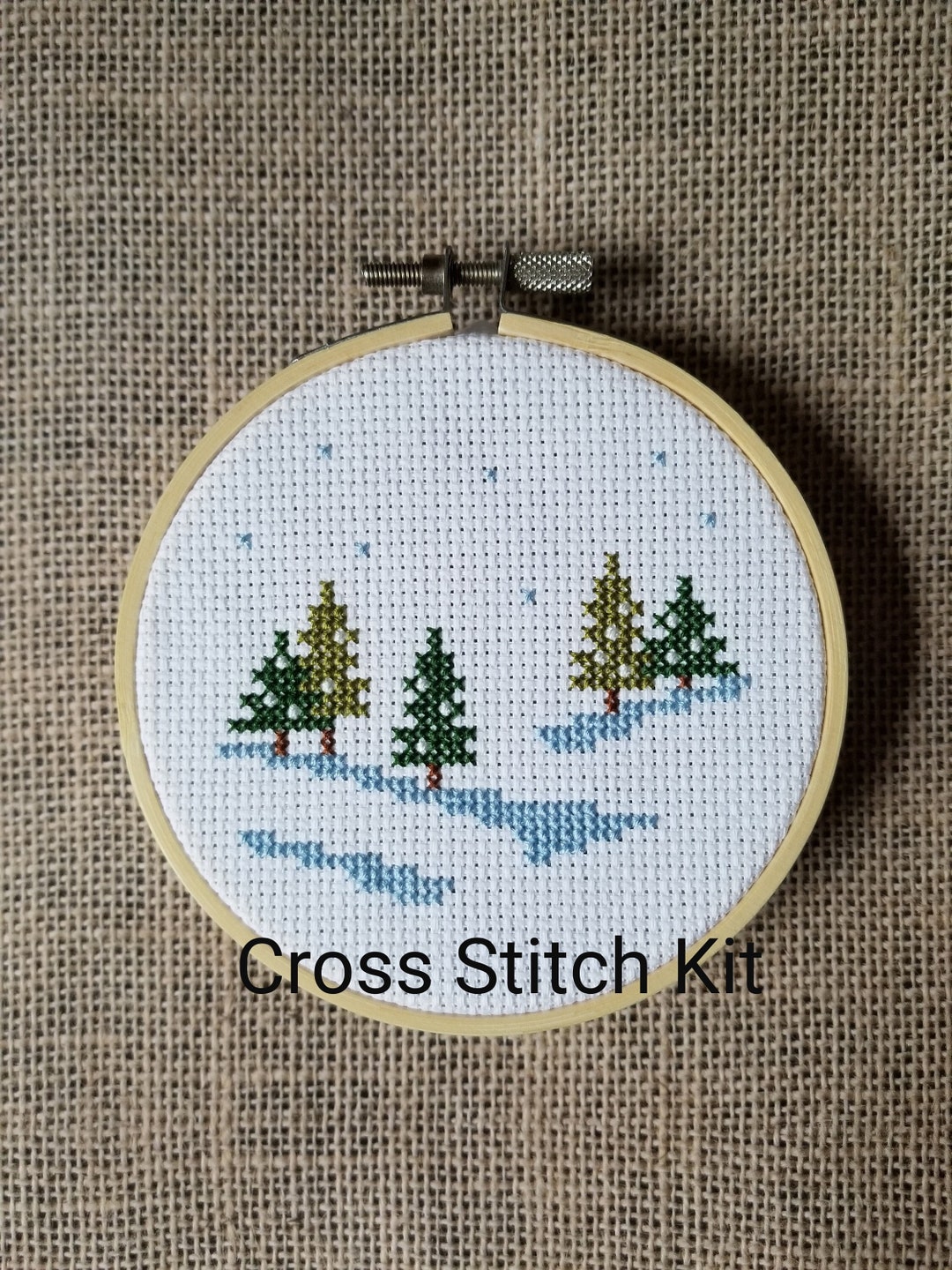 Counted Cross Stitch Kit - Winter Trees - Etsy