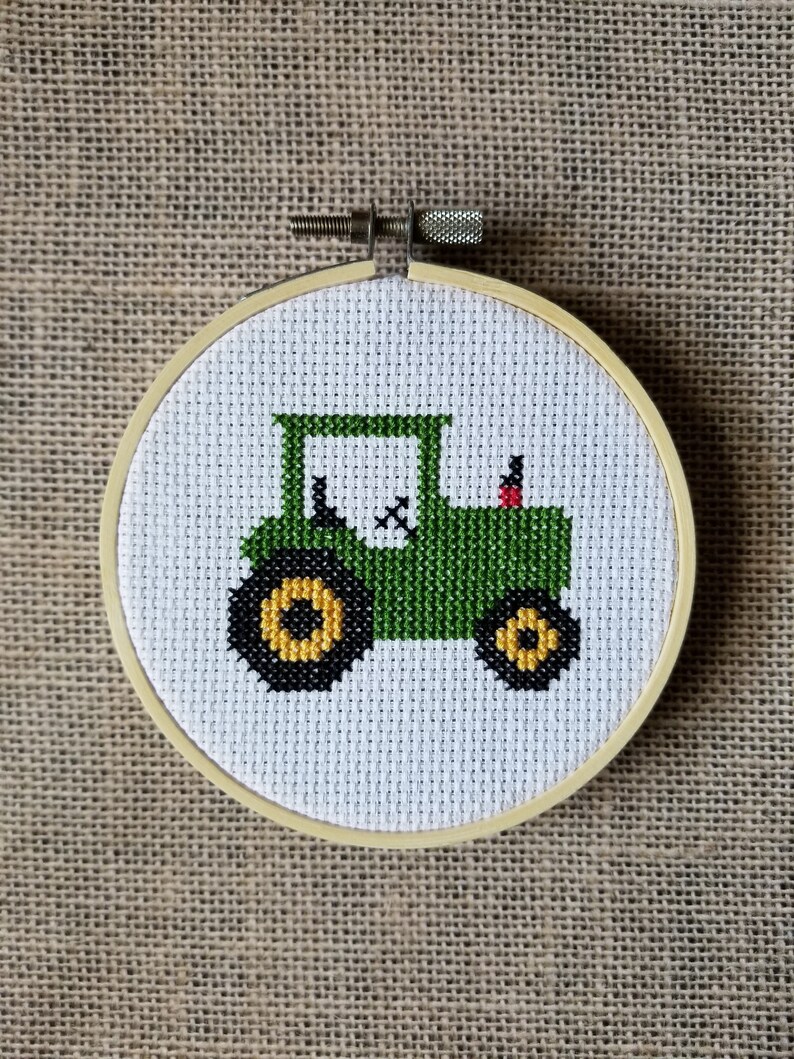 Counted Cross Stitch Farm Tractor Pattern PDF Download | Etsy