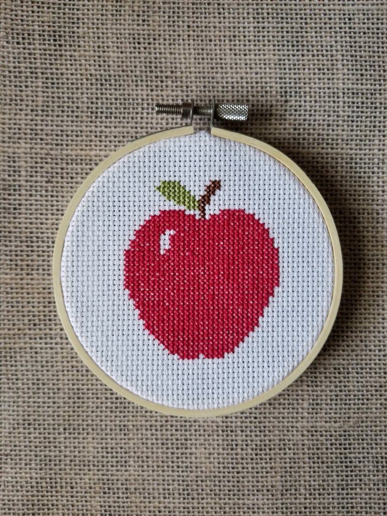 Counted Cross Stitch Red Apple Pattern PDF Download - Etsy