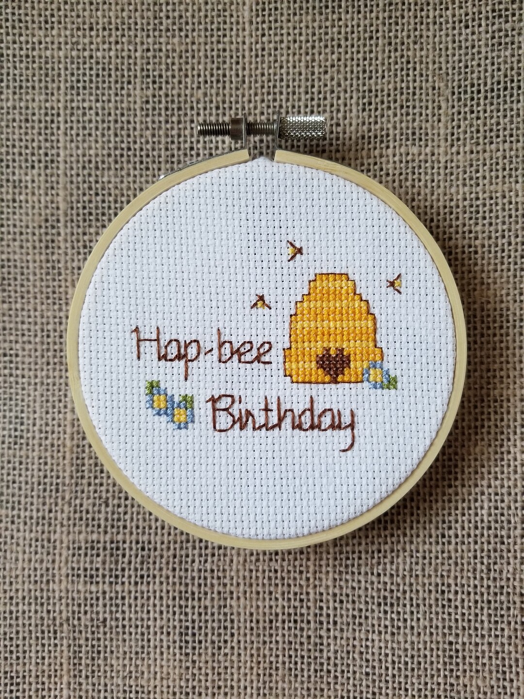 Counted Cross Stitch Hap-bee Birthday Beehive Pattern - PDF Download - Etsy