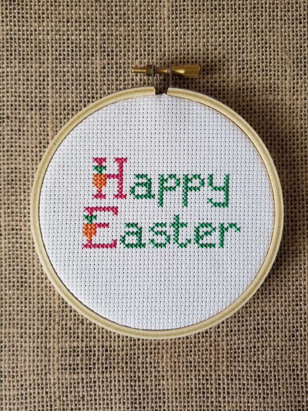 DIY Counted Cross Stitch Happy Easter Small Pattern - PDF Download - Etsy