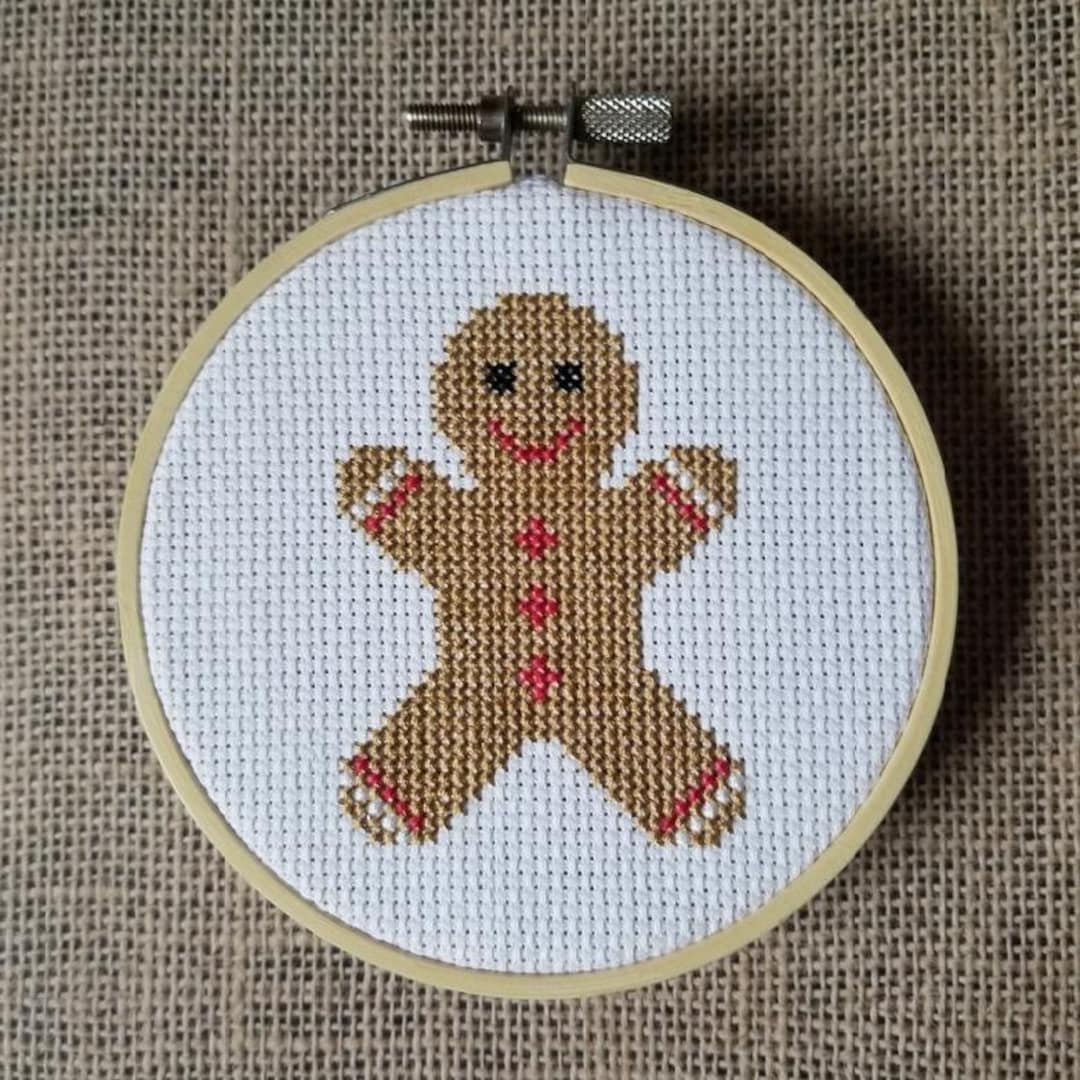 Counted Cross Stitch Gingerbread Man Pattern - PDF Download - Etsy