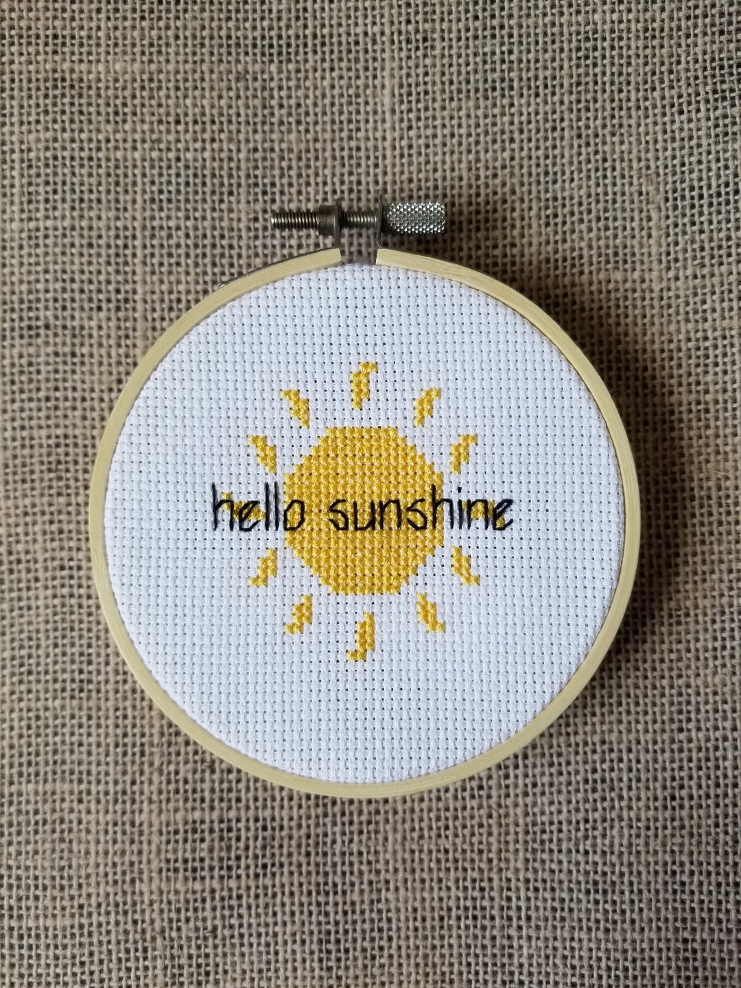 Counted Cross Stitch Hello Sunshine Sun Pattern PDF Download - Etsy
