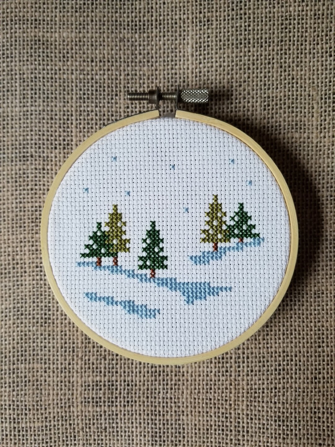 Counted Cross Stitch Winter Trees Pattern PDF Download - Etsy