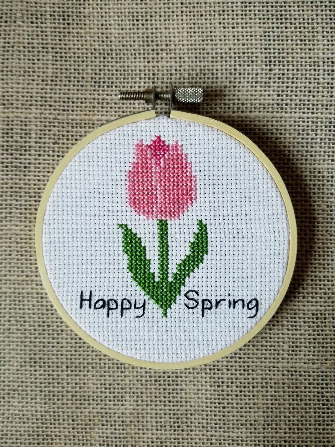 Counted Cross Stitch Happy Spring Tulip Pattern - PDF Download - Etsy
