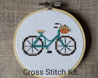 Frog on the Bike Cross Stitch Kit, Old Bicycle Embroidery, History ...