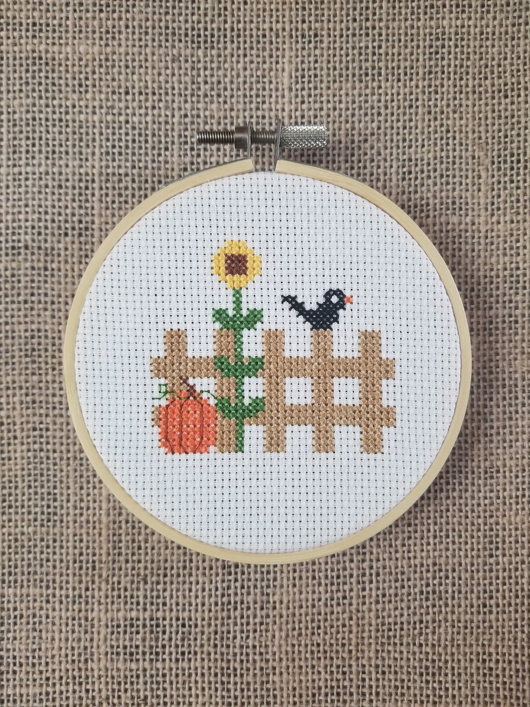 Counted Cross Stitch Fall Fence Pattern - PDF Download - Etsy