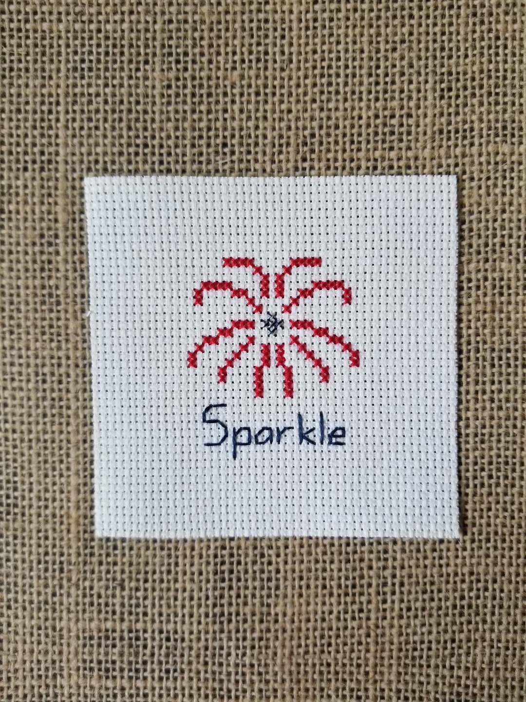 Completed Cross Stitch Sparkle Fireworks Piece for DIY Crafts - Etsy