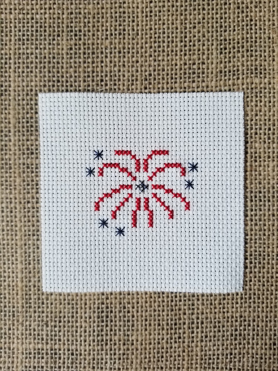 Completed Cross Stitch Firework Piece for DIY Crafts - Etsy