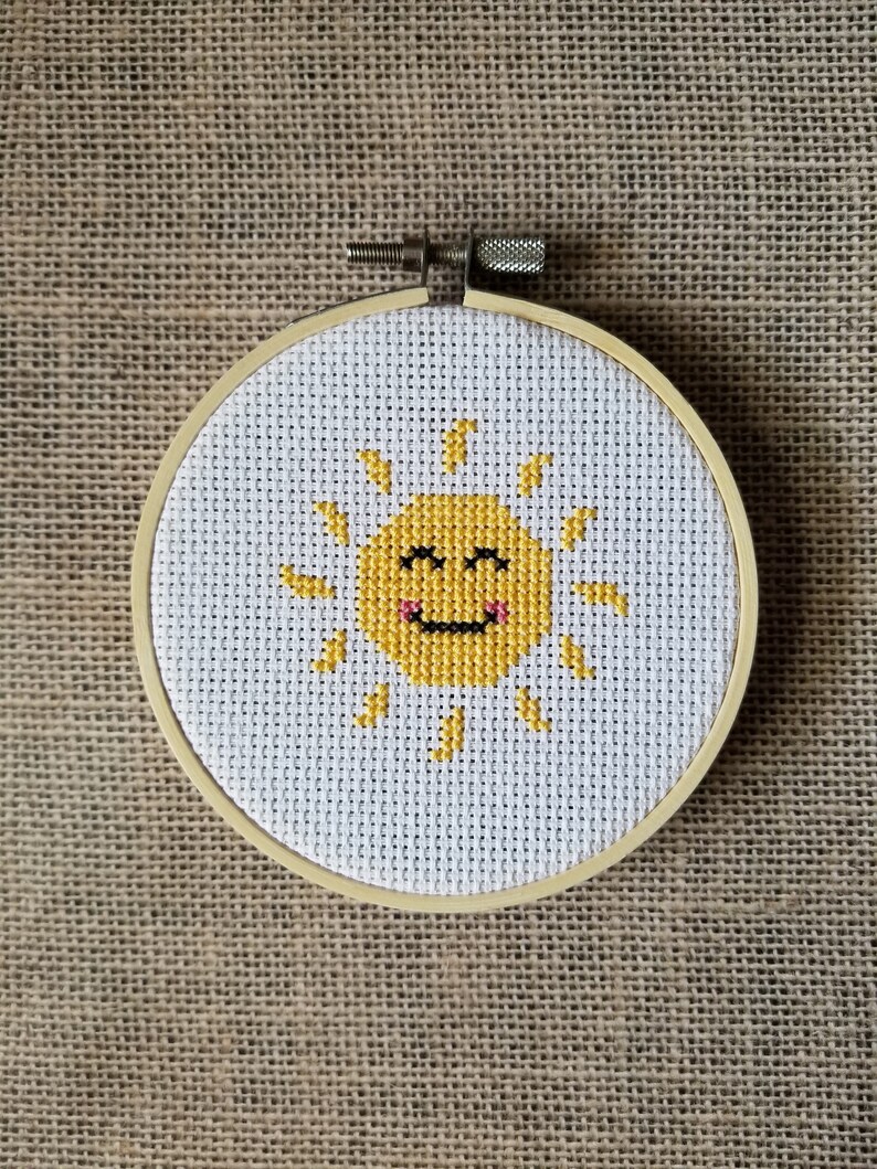 Counted Cross Stitch Yellow Sunshine Sun Pattern PDF - Etsy