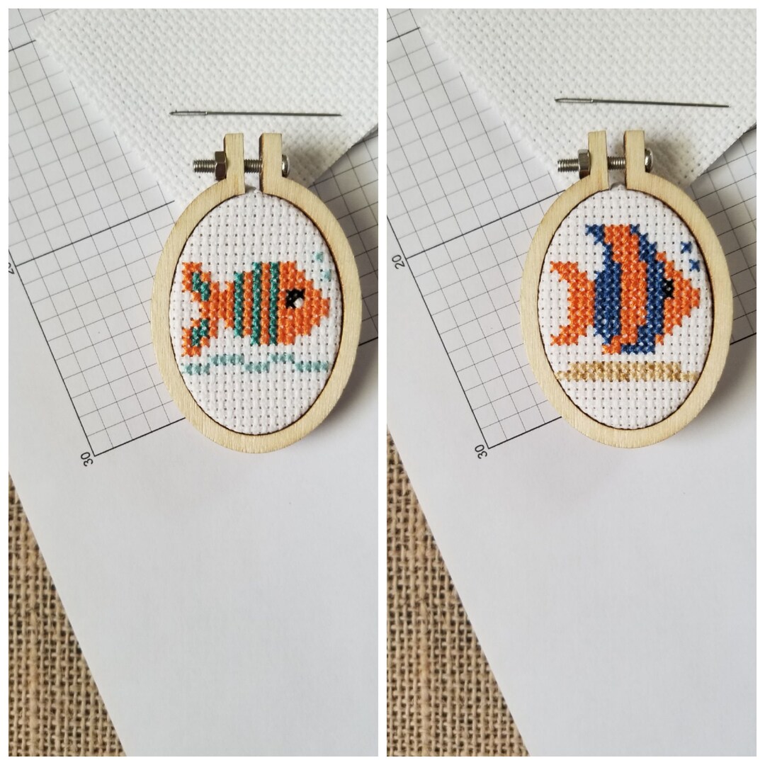 Counted Cross Stitch Fish and Ocean Fish Minis 2 Patterns - PDF ...
