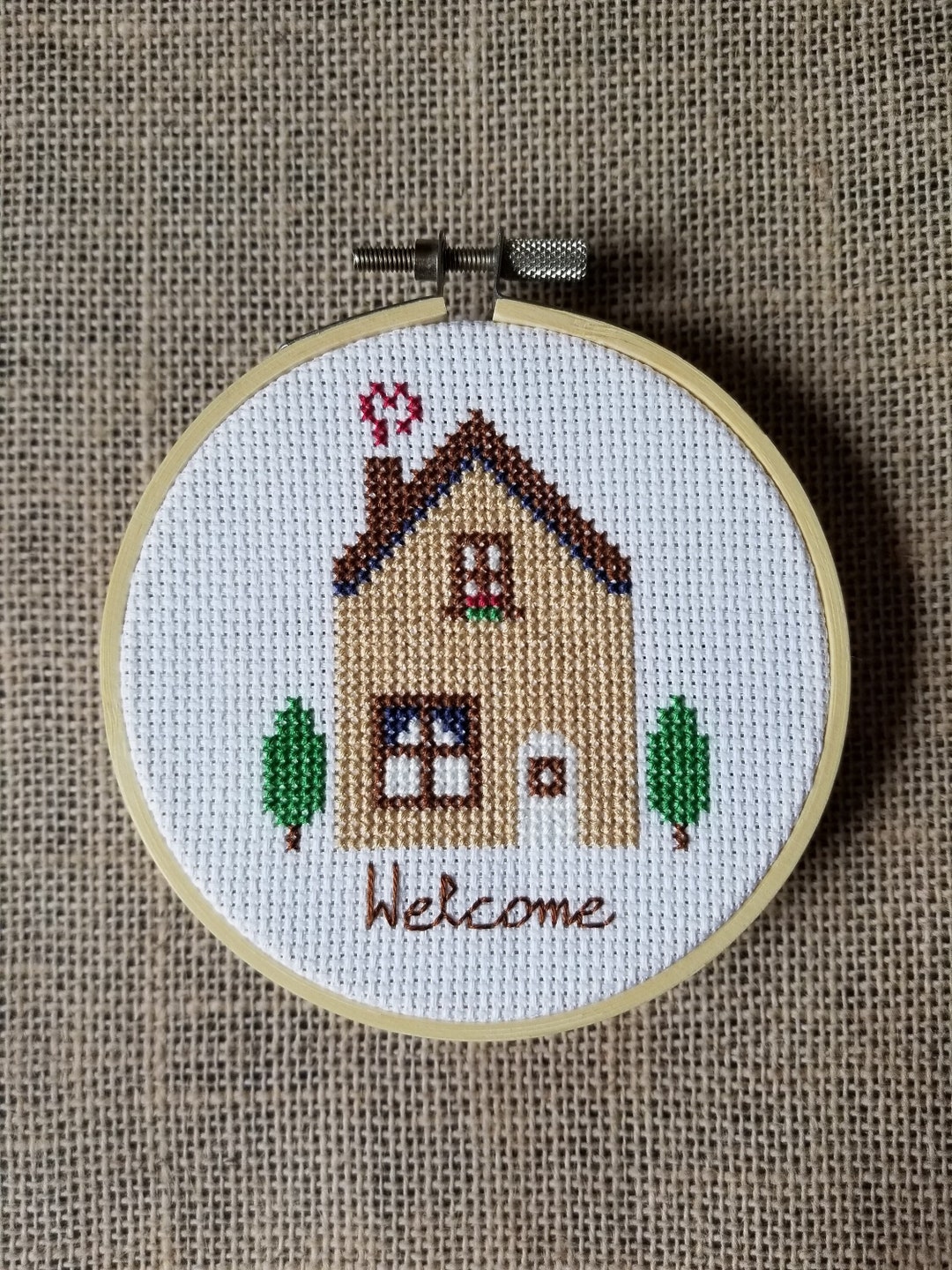Counted Cross Stitch Welcome Home Pattern - PDF Download - Etsy