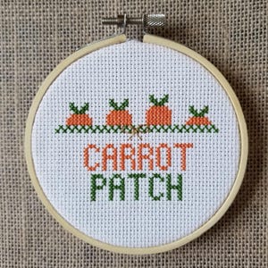 Counted Cross Stitch Carrot Patch Pattern - PDF Download - Etsy