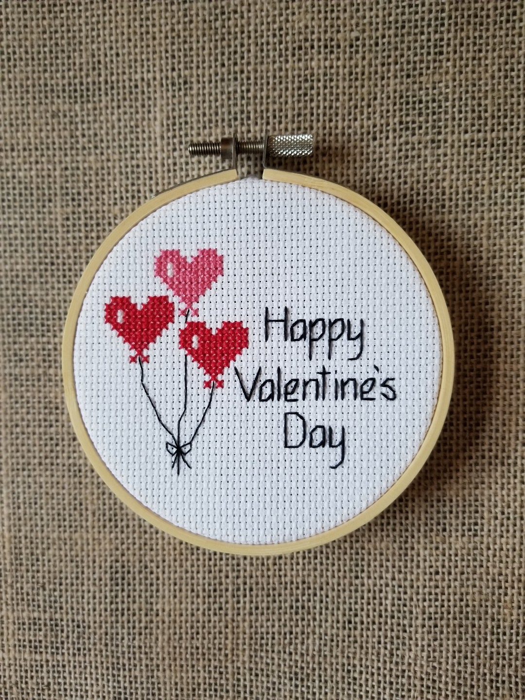 Counted Cross Stitch Valentine's Day Balloons Pattern PDF Download - Etsy