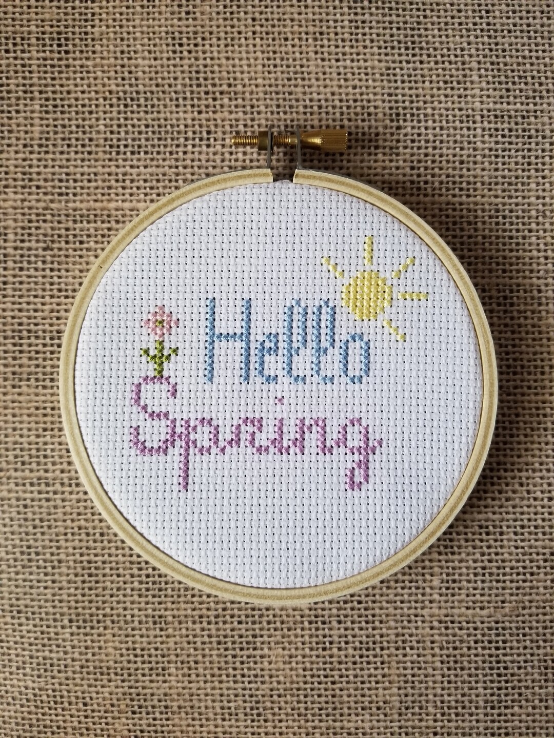 DIY Counted Cross Stitch Hello Spring Bloom Small Pattern PDF Download ...