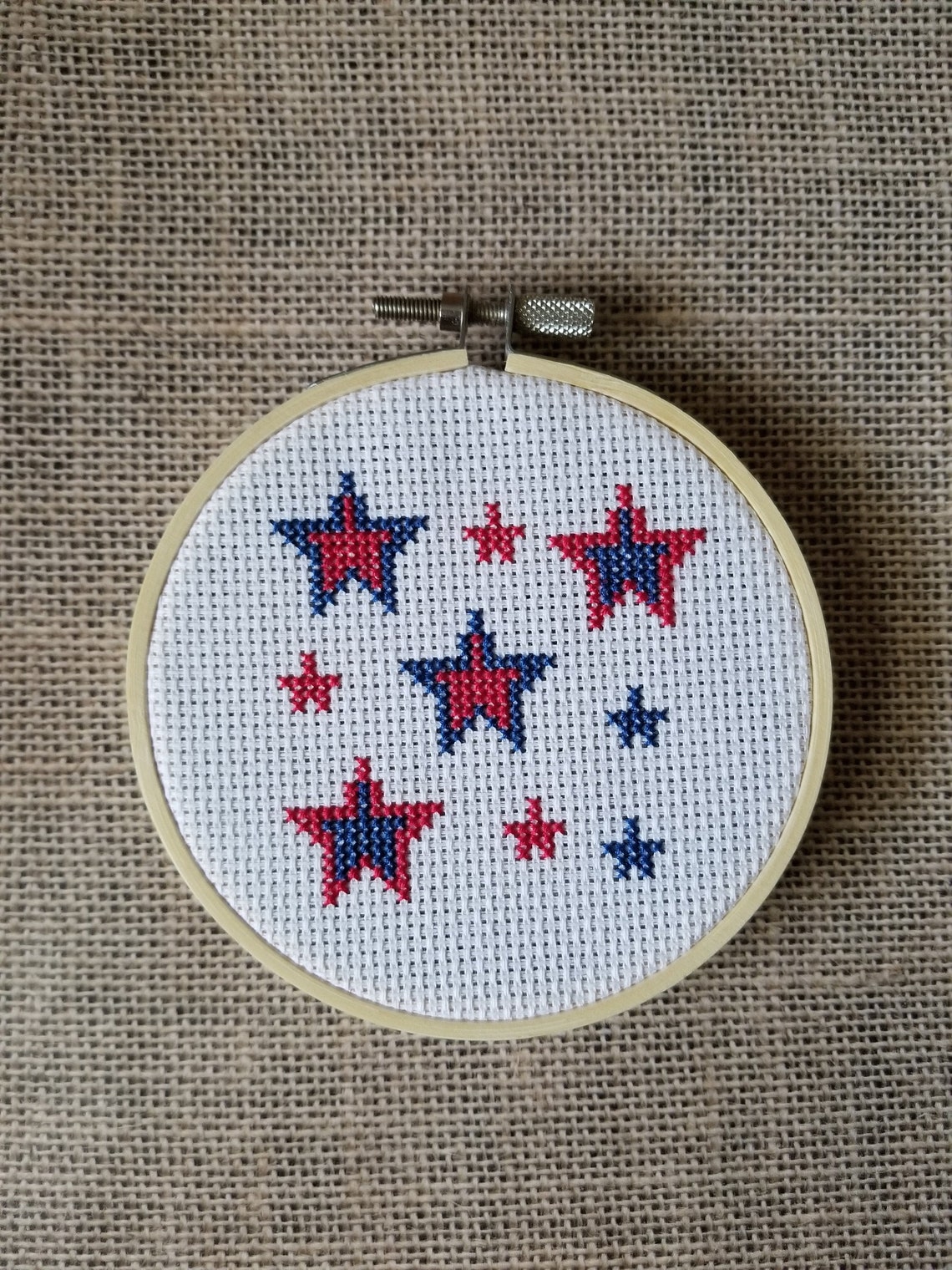 Counted Cross Stitch Patriotic Stars Small Pattern PDF - Etsy