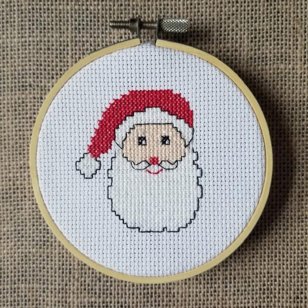 Counted Cross Stitch Santa Face Pattern - PDF Download - Etsy