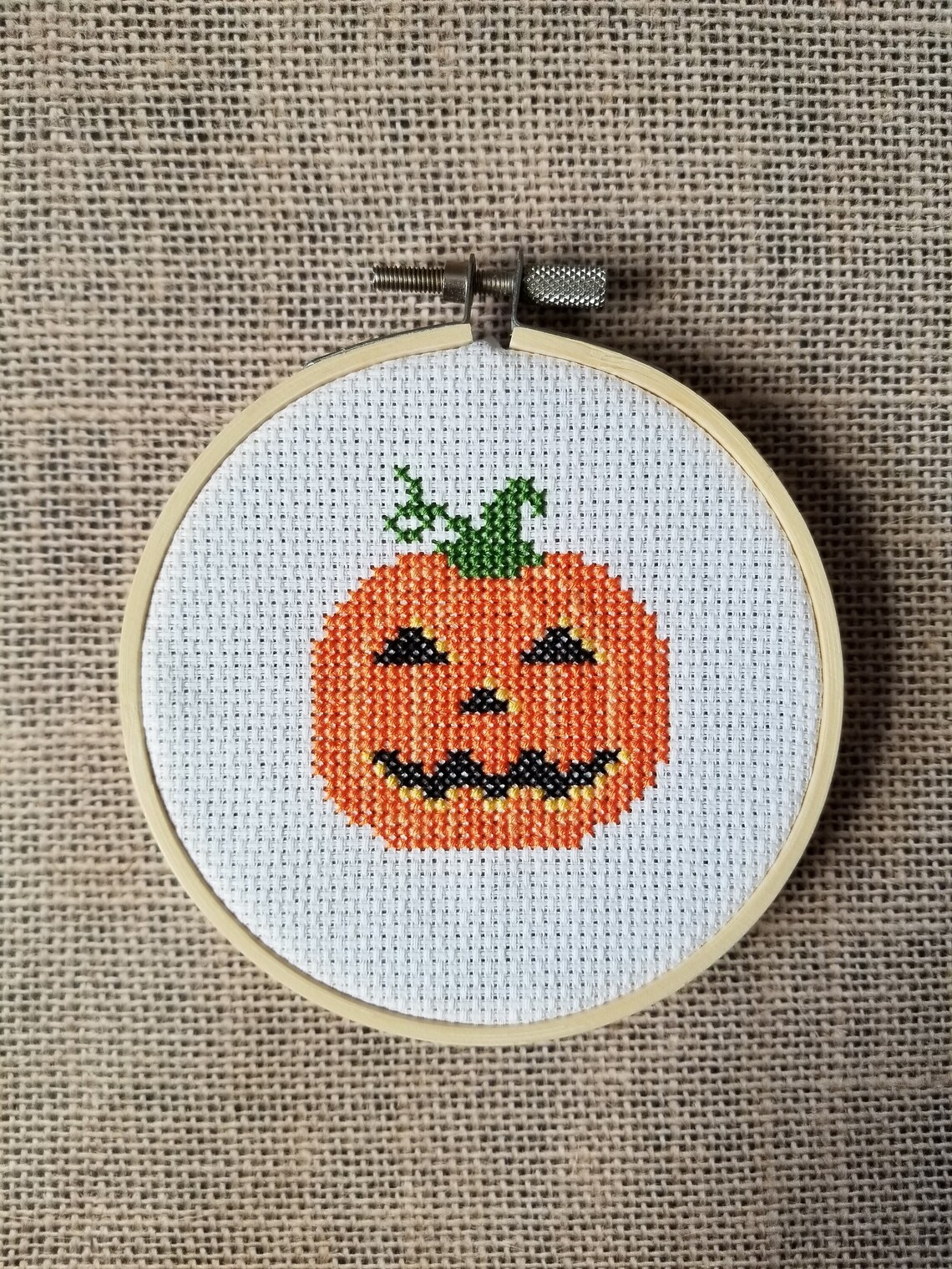 Counted Cross Stitch Halloween Jack O Lantern Pattern PDF - Etsy